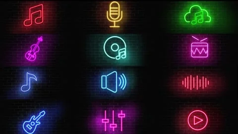 Music Neon Signs Pack ~ After Effects Project #232486682