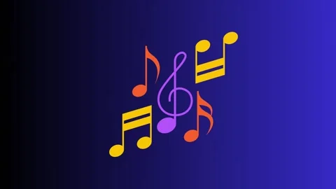 Music Notes 4k animation video clip | Stock Video | Pond5