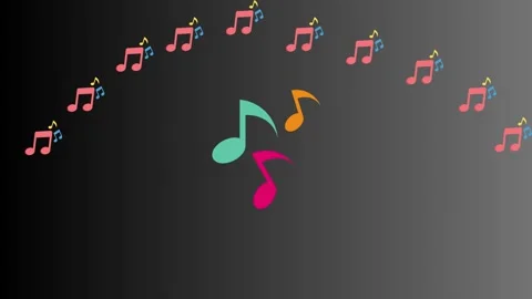 Music Notes 4k animation video clip | Stock Video | Pond5