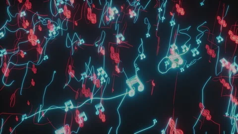 Music Notes Abstract Trails VJ Loop | Stock Video | Pond5
