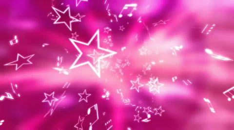 music notes and stars looping background... | Stock Video | Pond5
