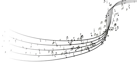 Music notes animation. Musical symbols o... | Stock Video | Pond5