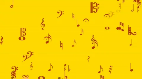 Music Notes Animation Red Stock Video Footage | Royalty Free Music ...