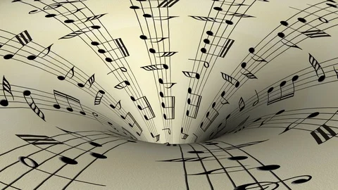 Music notes come out of the hole on old ... | Stock Video | Pond5