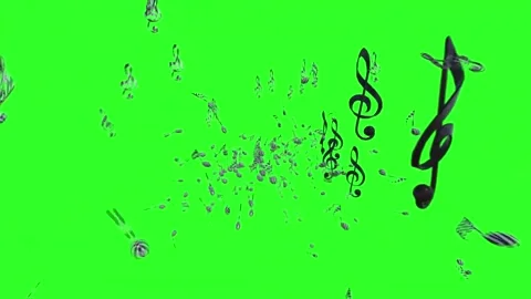Music Notes Dancing on Green Screen 01 | Stock Video | Pond5