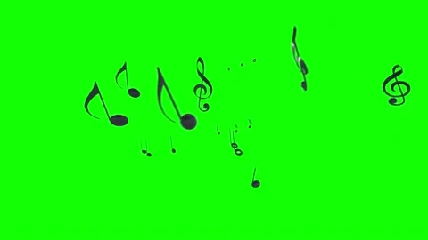 Music Notes Floating on Green Screen | Stock Video | Pond5