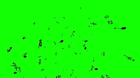 Music Notes Floating on Green Screen 02 | Stock Video | Pond5