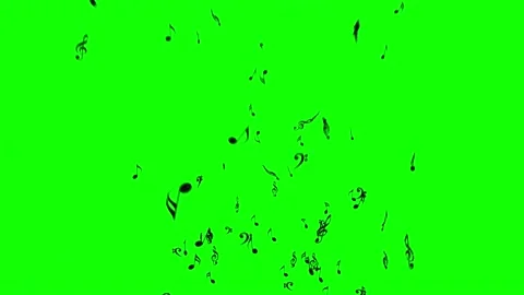 Music Notes Floating on Green Screen 03 | Stock Video | Pond5