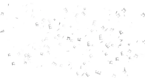 Music notes flowing on white background,... | Stock Video | Pond5