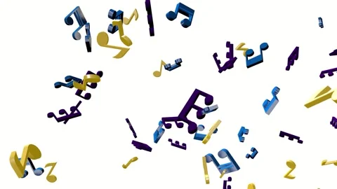 Music notes flowing on white background.... | Stock Video | Pond5