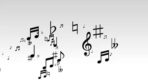 Music Notes Flying Animation on White B... | Stock Video | Pond5