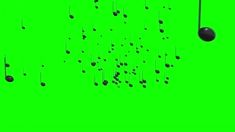 Music Notes Flying on Green Screen 01 | Stock Video | Pond5