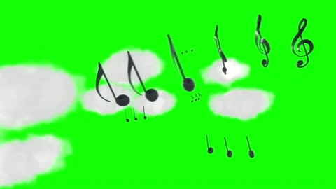 Music Notes Flying on Green Screen 02 | Stock Video | Pond5