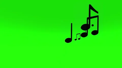 Music Notes Flying on Green Screen 04 | Stock Video | Pond5
