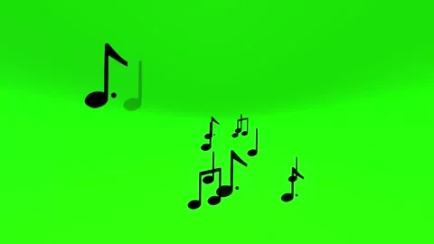 Music Notes Flying on Green Screen 03 | Stock Video | Pond5