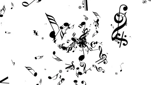 Music Notes - Flying Stream - Black Part... | Stock Video | Pond5