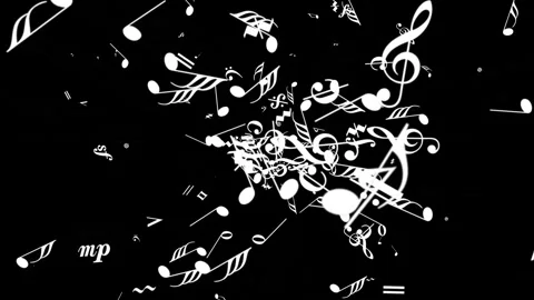 Music Notes - Flying Stream - White Part... | Stock Video | Pond5