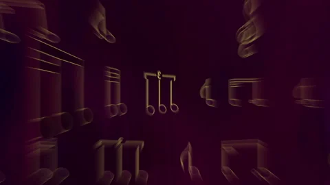 Music notes in gold on magenta looping a... | Stock Video | Pond5