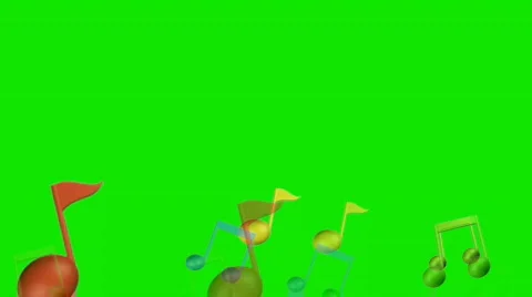 music notes on green screen | Stock Video | Pond5
