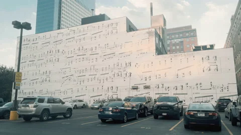 Music notes mural in downtown Minneapoli... | Stock Video | Pond5
