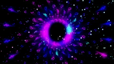 Music Notes Neon Flashing Looped Video | Stock Video | Pond5