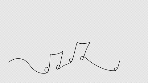 Music notes, one line drawing animation.... | Stock Video | Pond5