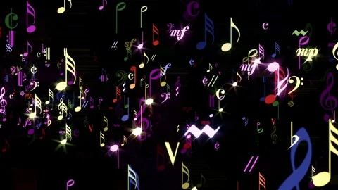 Music Notes - Rainbow Sparkling Stream -... | Stock Video | Pond5