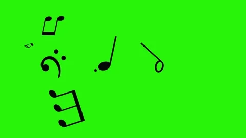 Music notes signs animation elements on ... | Stock Video | Pond5