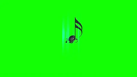 Music Notes Spinning on Green Screen 01 | Stock Video | Pond5