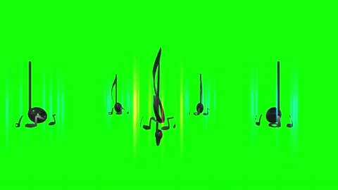 Music Notes Spinning on Green Screen 02 | Stock Video | Pond5