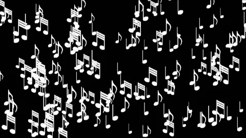 Music notes symbols in white plus alpha | Stock Video | Pond5