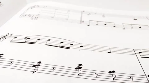 music notes on white sheet | Stock Video | Pond5