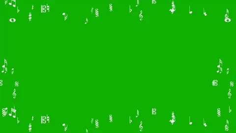 Music symbols frame green screen motion ... | Stock Video | Pond5