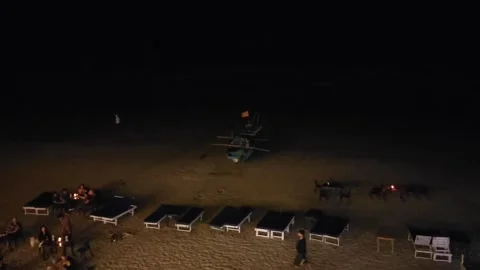 Musical Beach Party at Night. Sea Skylin... | Stock Video | Pond5