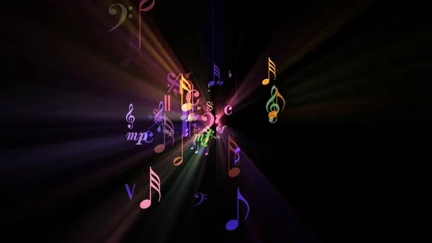 Musical Fantasy - V - Rainbow Notes in R... | Stock Video | Pond5