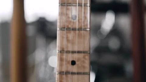 Musical instrument six-string electric g... | Stock Video | Pond5