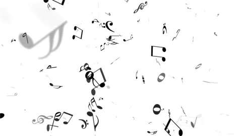 Musical notes animation flowing on white... | Stock Video | Pond5