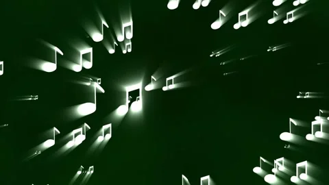 Musical notes float on green background | Stock Video | Pond5