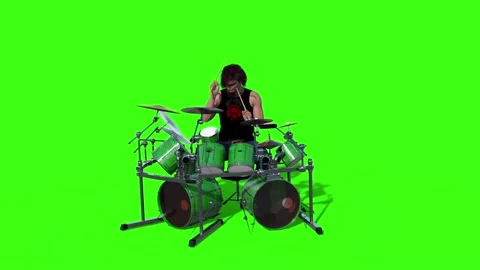 musician drums on drum kit, animation, g... | Stock Video | Pond5