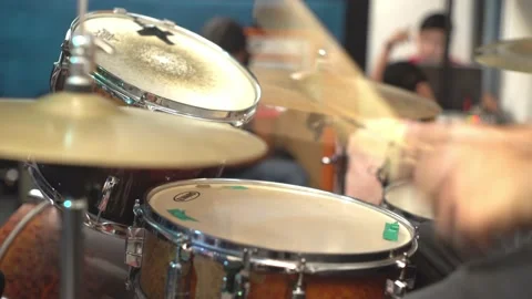 Musician playing a battery with his drum... | Stock Video | Pond5