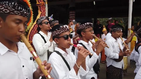 Musician Plays Suling Traditional Flutes... | Stock Video | Pond5