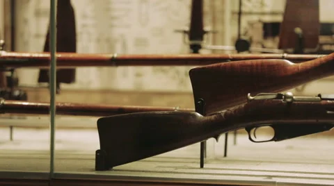 Musket Gun. Close up. Museum exhibit | Stock Video | Pond5