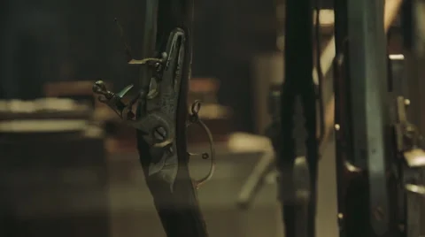 Musket Gun. Close up. Museum exhibit | Stock Video | Pond5