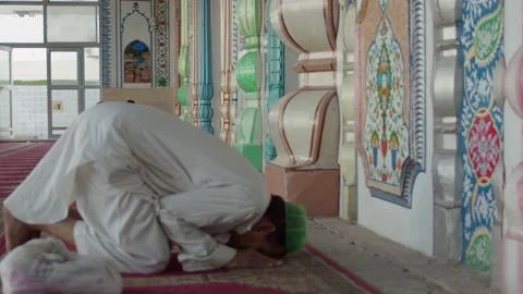 Muslim man offering namaz in the mosque | Stock Video | Pond5