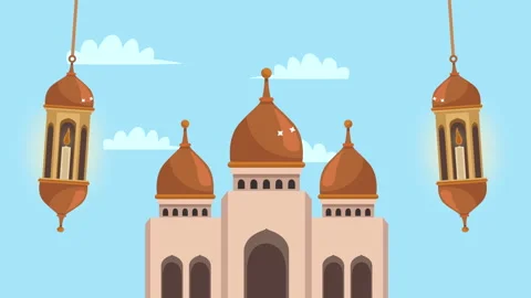 muslim mosque facade temple animation | Stock Video | Pond5
