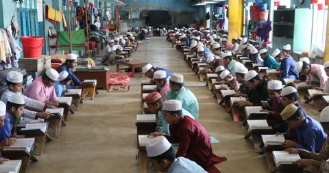 Muslim Students Recite The Holy Quran In... | Stock Video | Pond5