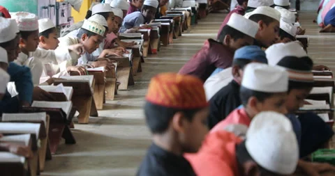 Muslim Students Recite The Holy Quran In... | Stock Video | Pond5
