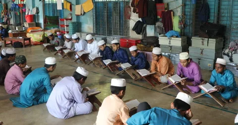 Muslim Students Recite The Holy Quran In... | Stock Video | Pond5