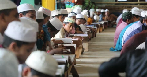 Muslim Students Recite The Holy Quran In... | Stock Video | Pond5