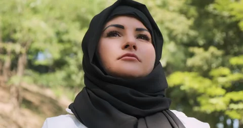 Muslim women leader portrait in black hi... | Stock Video | Pond5